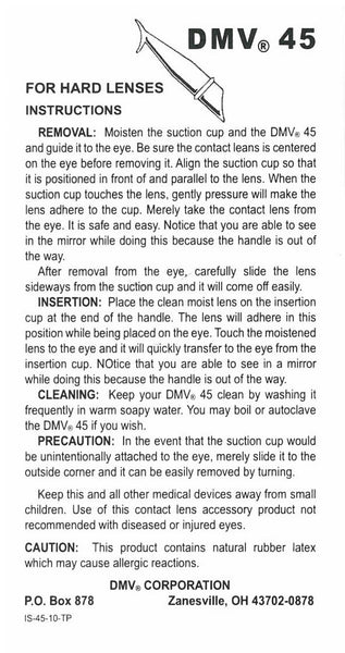 DMV Ultra and DMV 45 Contact Lens Removers – Eye Solutions